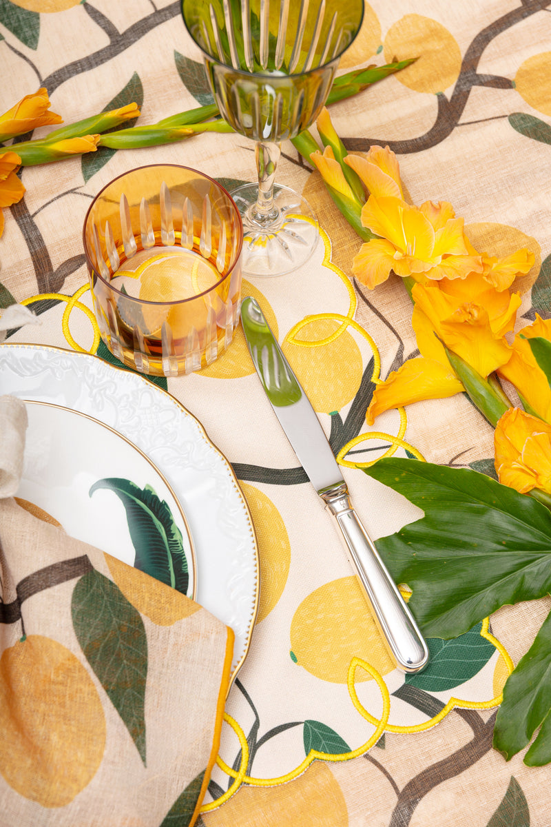 Linen Lemon Tablecloth – Zebra Leon Pantera